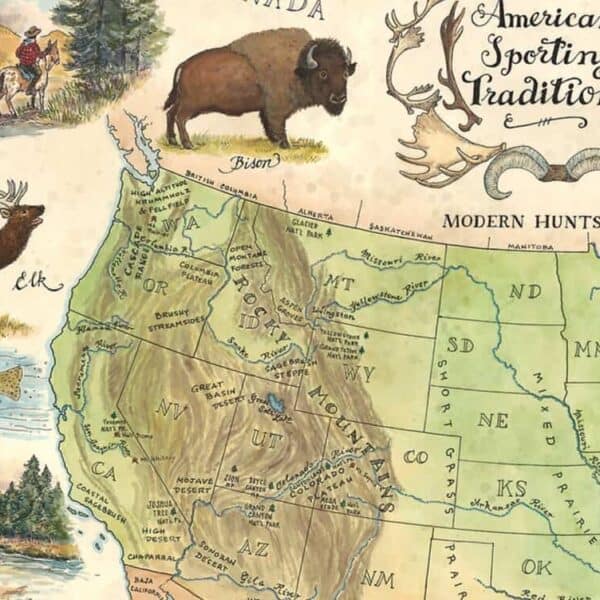 Sporting Traditions Map - Giclee Print