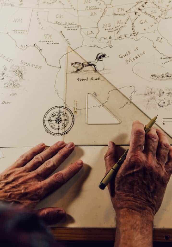 Sporting Traditions Map - The Original, Hand Drawn and Hand Colored